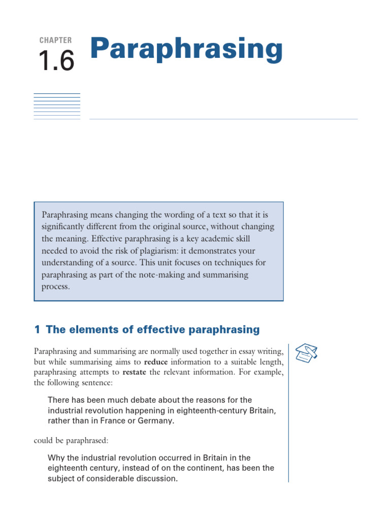 Techniques for Paraphrasing and Summarising | PDF | Total Fertility ...