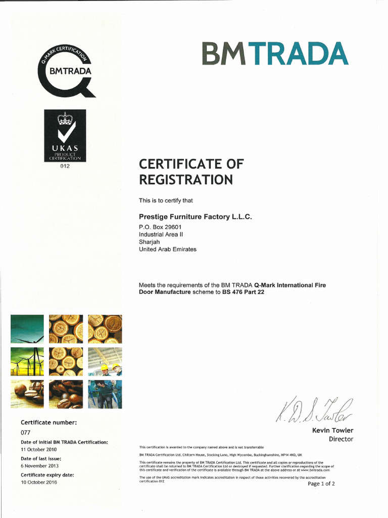 15 Registration Certificate (BM TRADA-Fire Door) | PDF
