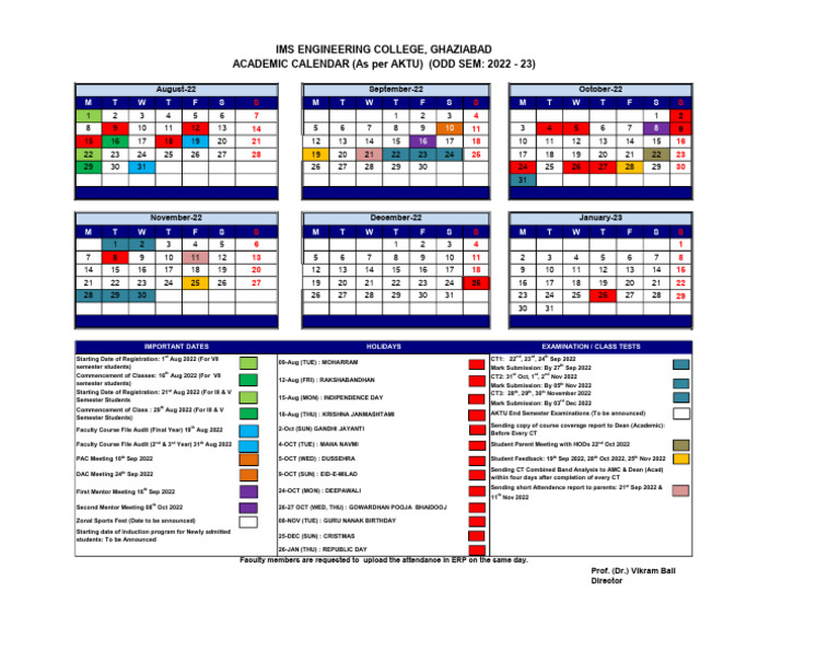 Mic Calendar Odd Sem 2022 23 | PDF