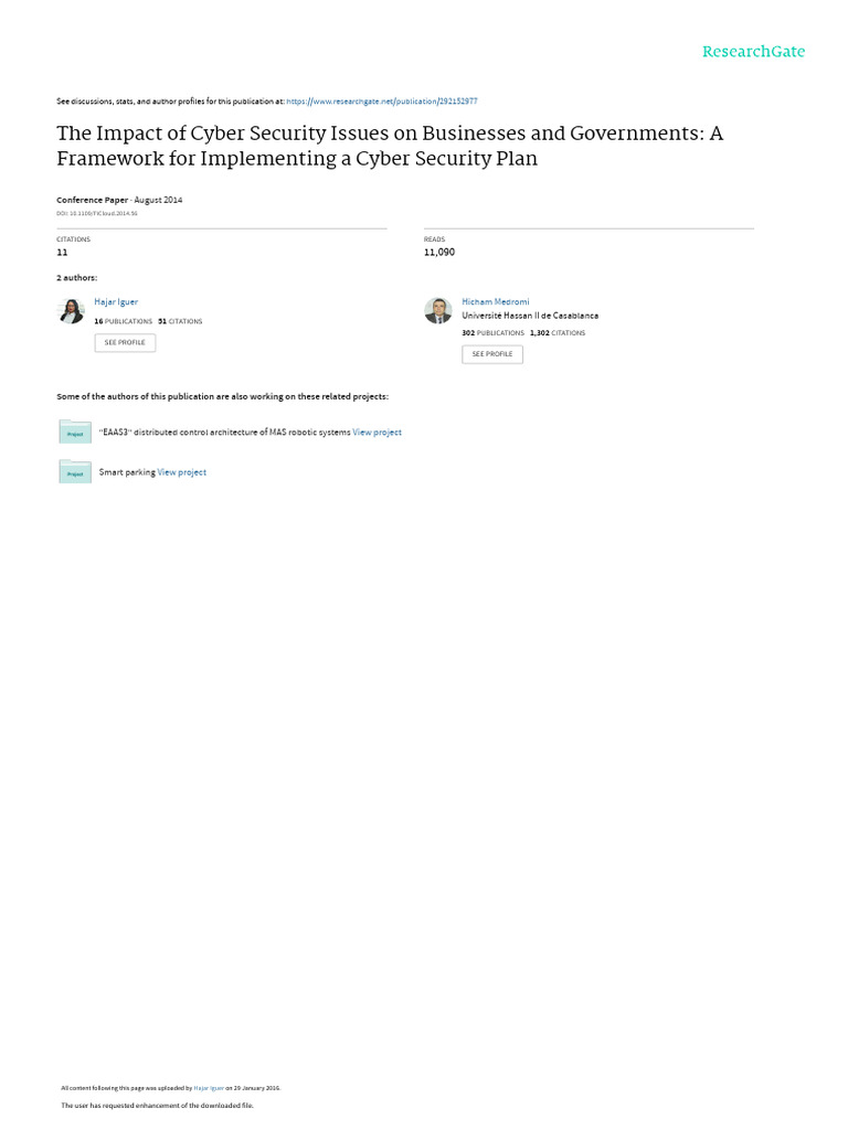 Articulo The Impact Of Cyber Security Issues On Bis And Gov Pdf Computer Security Security