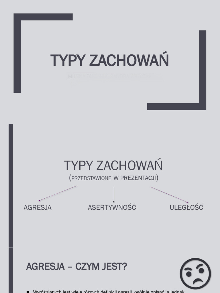 Prezentacja TYPY ZACHOWAŃ | PDF