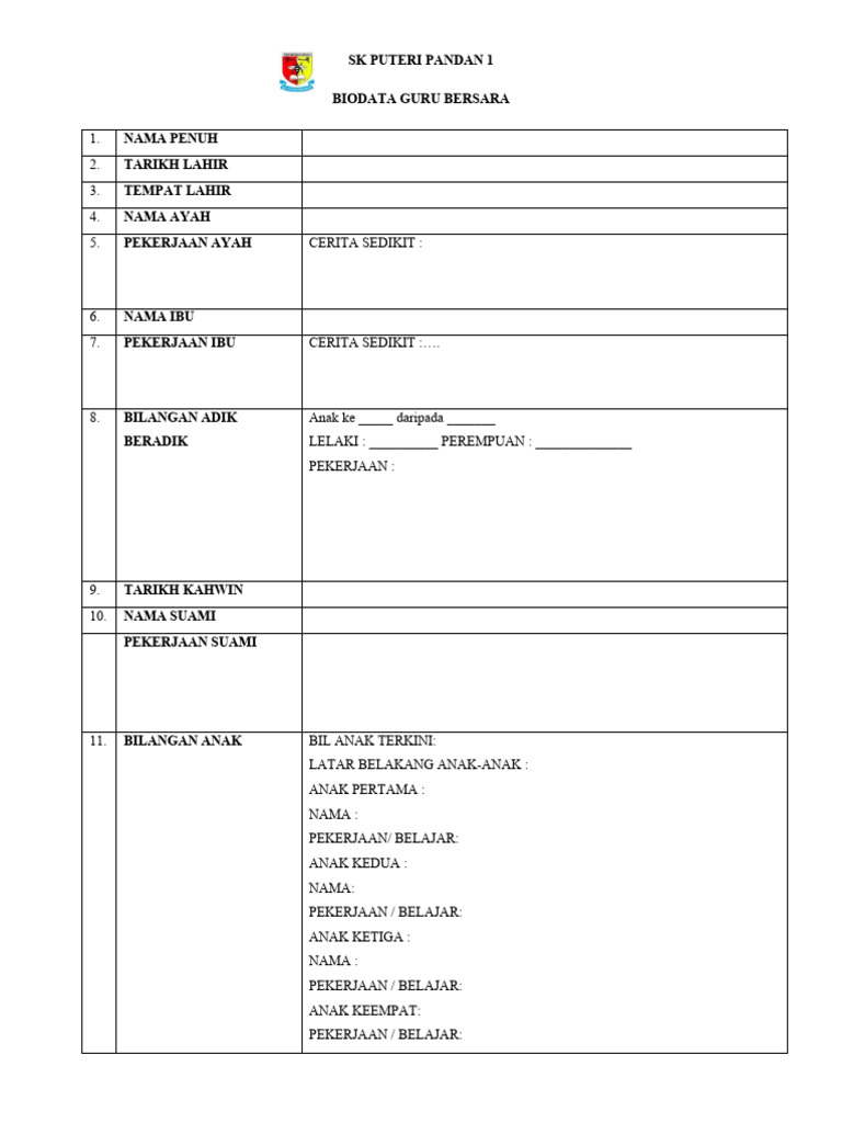 Biodata Guru Bersara PN Rohana | PDF