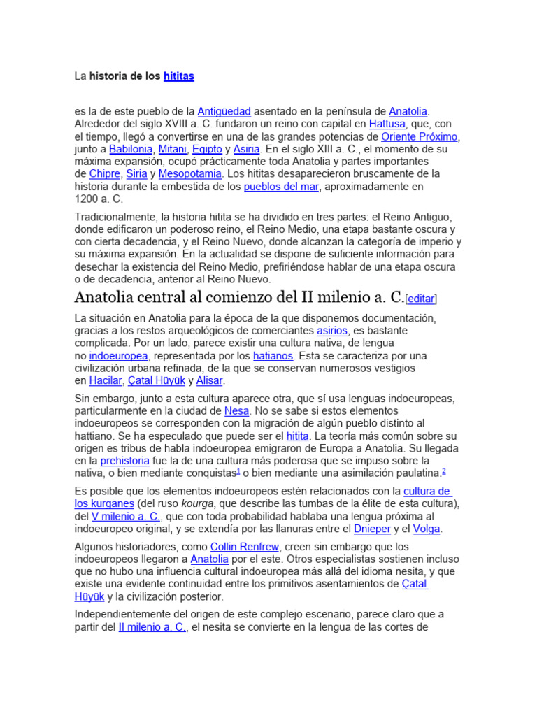 Origen y expansión de los hititas | PDF | Hititas | Anatolia