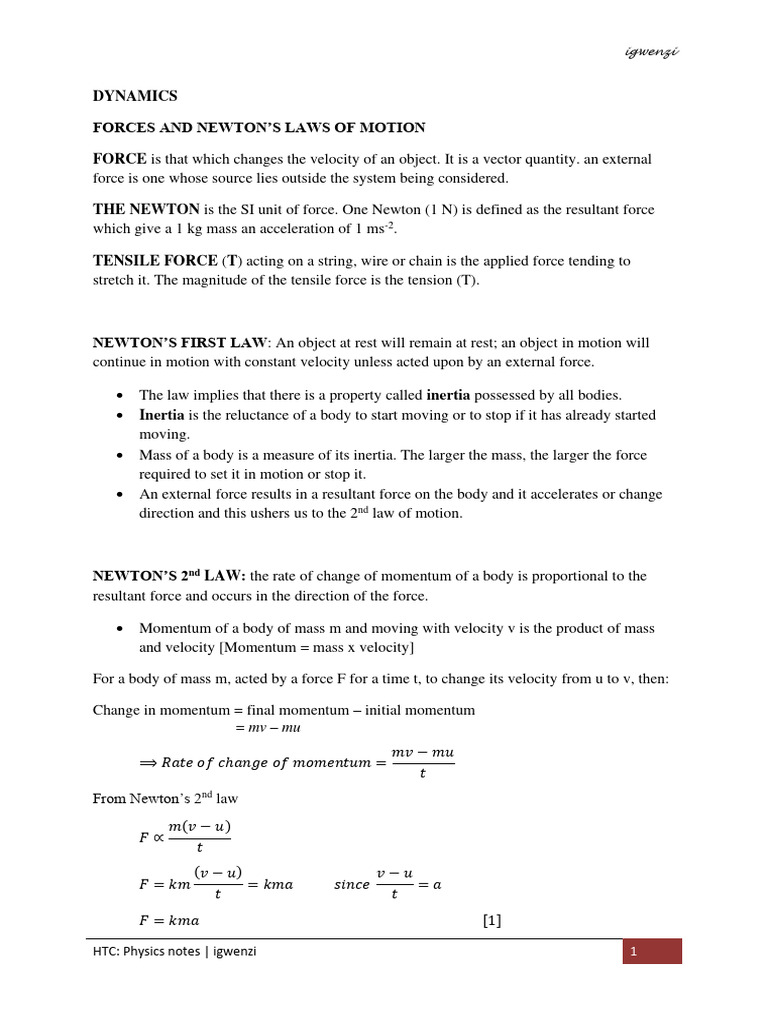 Dynamics - Forces | PDF | Force | Friction