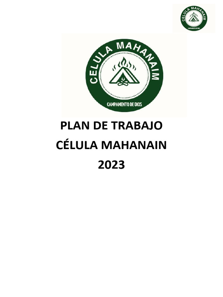 Plan de Trabajo Célula Mahanaim 2023 | PDF | Ciencias sociales ...