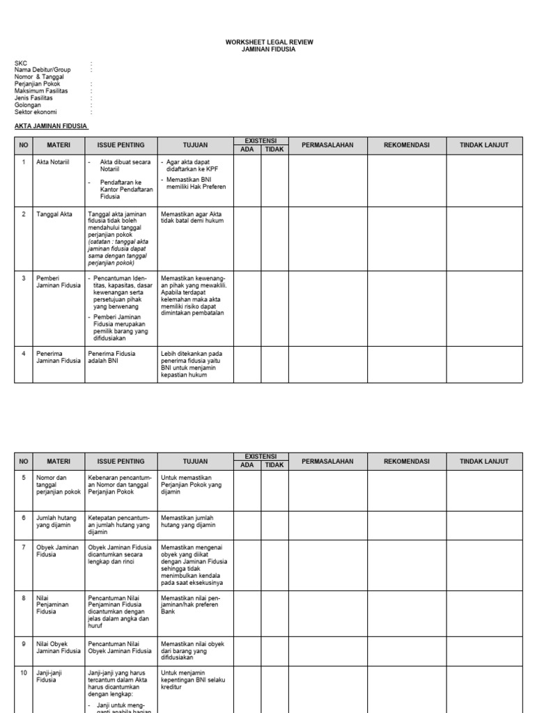 Worksheet Legal Review - AJF-SJF | PDF