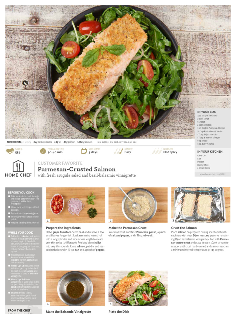 Parmesan Crusted Salmon | PDF | Vinaigrette | Salad