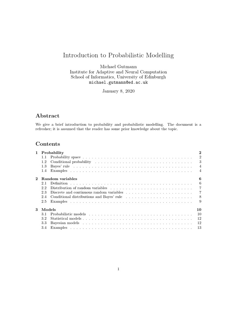 PMRprobabilistic Modelling Primer | PDF | Probability Density Function | Probability Distribution