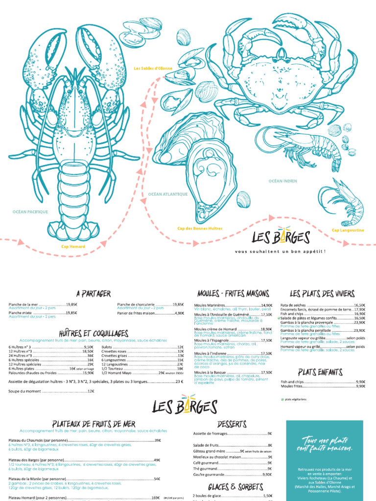 Les Barges Menu 2024 | PDF