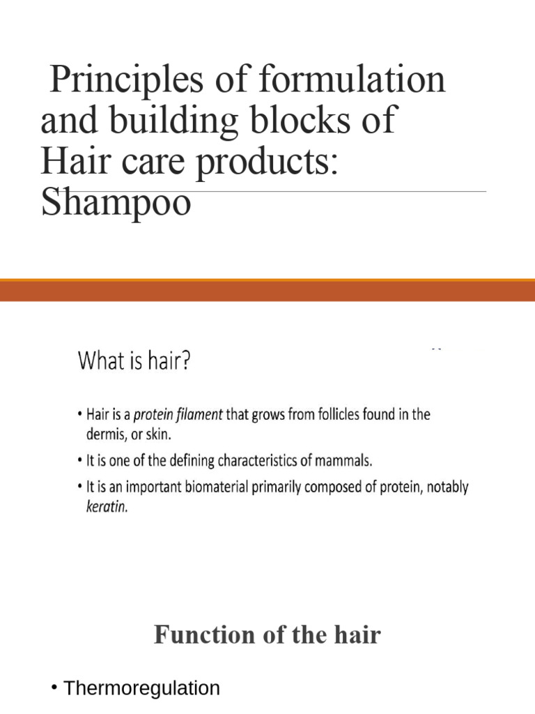 Hair Care Product Formulation Principles | PDF | Shampoo | Hair