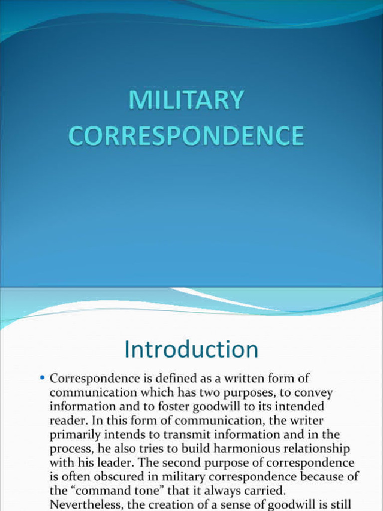 MILITARY CORRESPONDENCE | PDF