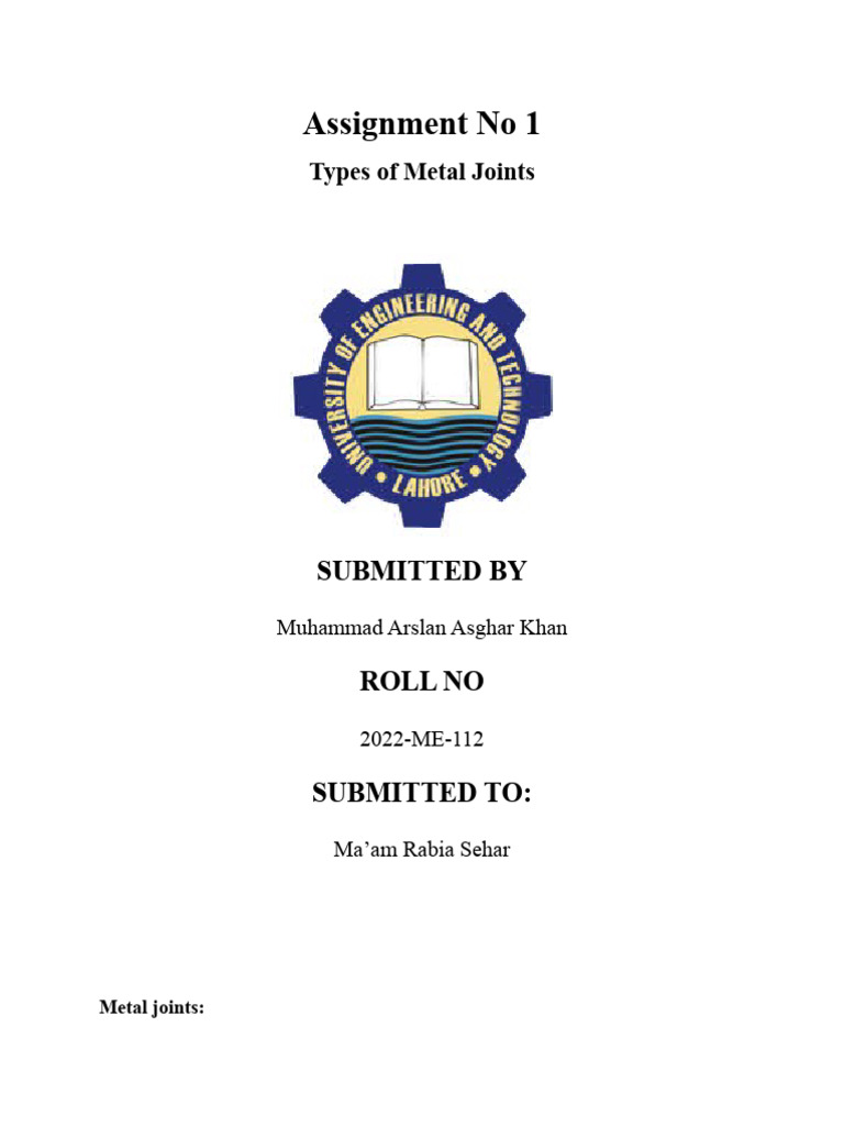 MM Assingment 1 | PDF | Welding | Construction
