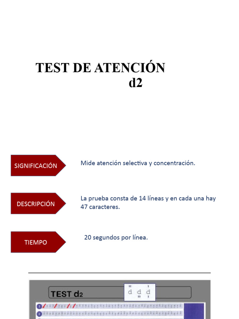 TEST DE ATENCIÓN d2 | PDF