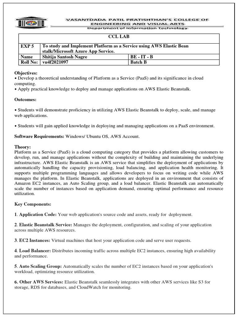 CCL Exp 5 | PDF | Platform As A Service | Amazon Web Services