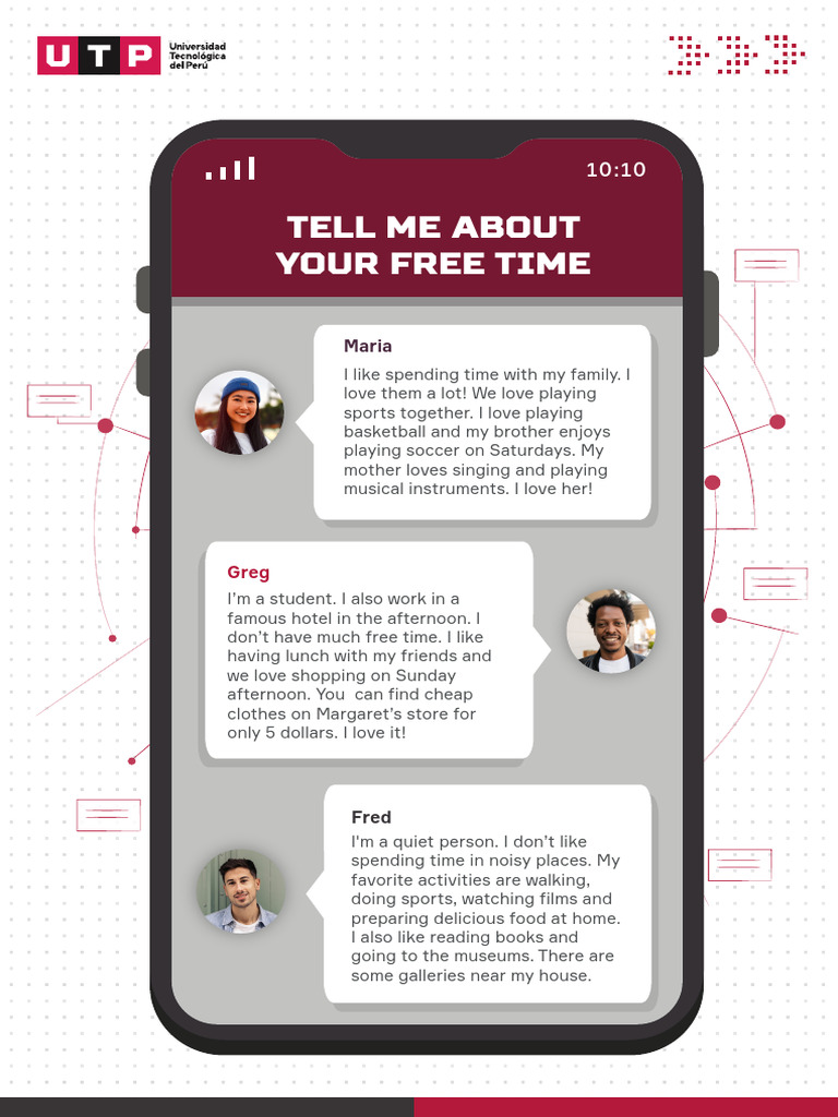 Week 15 - Infographic - Tell Me About Your Free Time | PDF