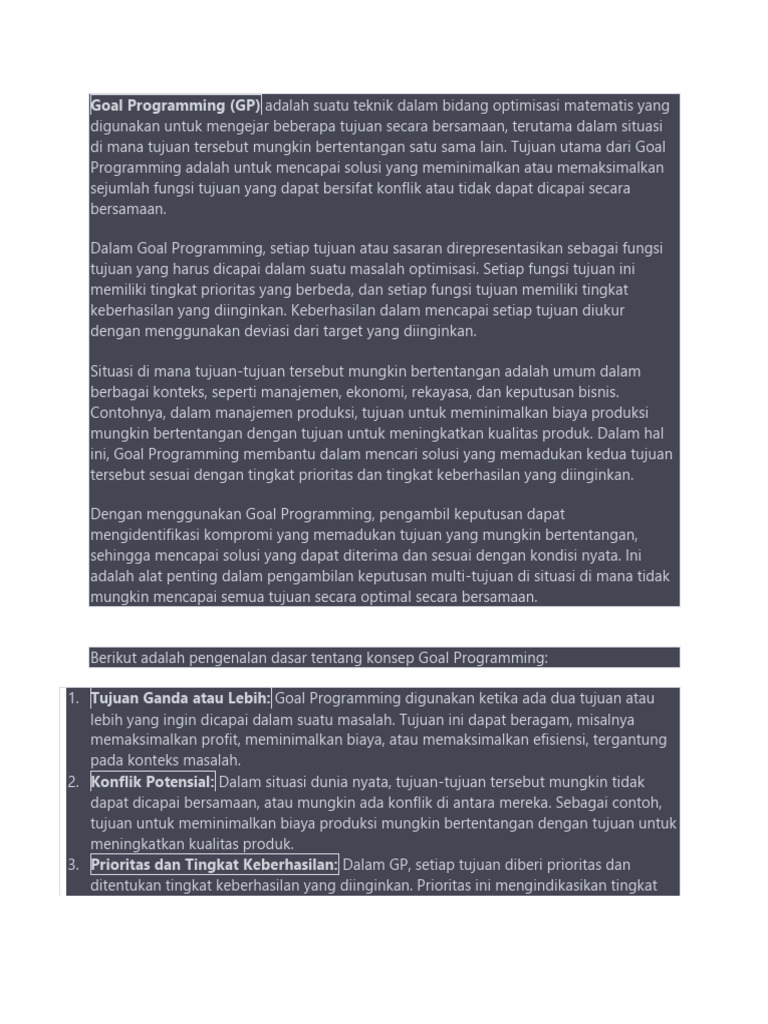 Goal Programming QBA | PDF