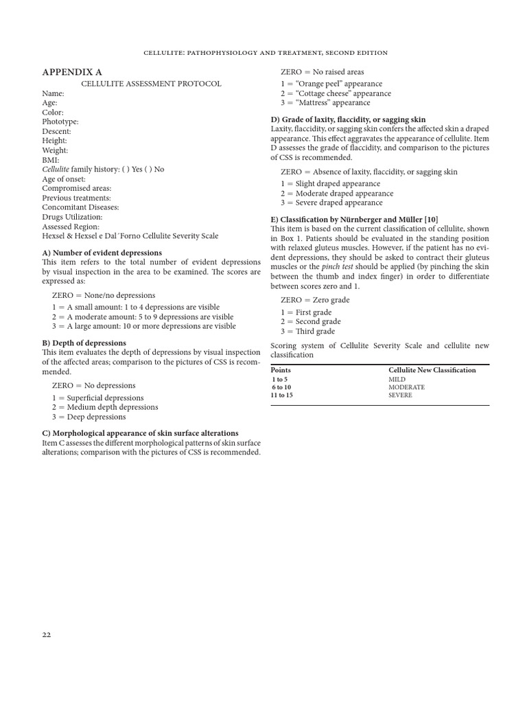 Hexsel Cellulie Classification | PDF | Major Depressive Disorder ...
