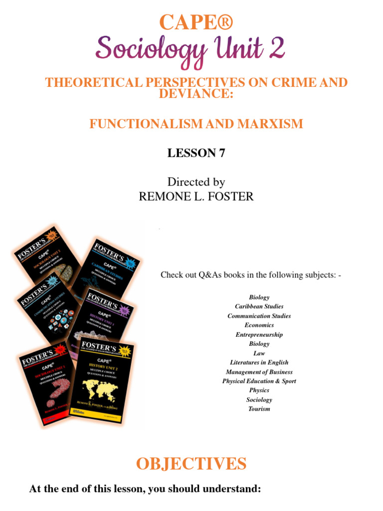 Sociology Unit 2 - Lesson 7 - Theories On Crime and Deviance ...