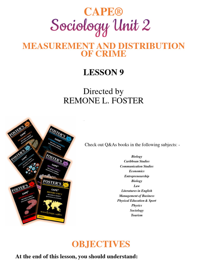 Sociology Unit 2 - Lesson 9 - Measurement and Distribution of Crime ...
