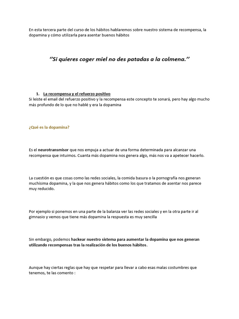 Capitulo3 Curso Habitos | PDF | Dopamina