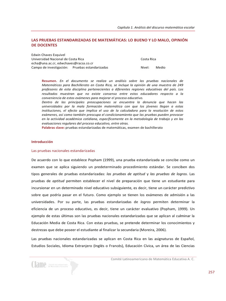 Chaves Las Prueba Sal Me 2010 | PDF | Evaluación | Enseñando