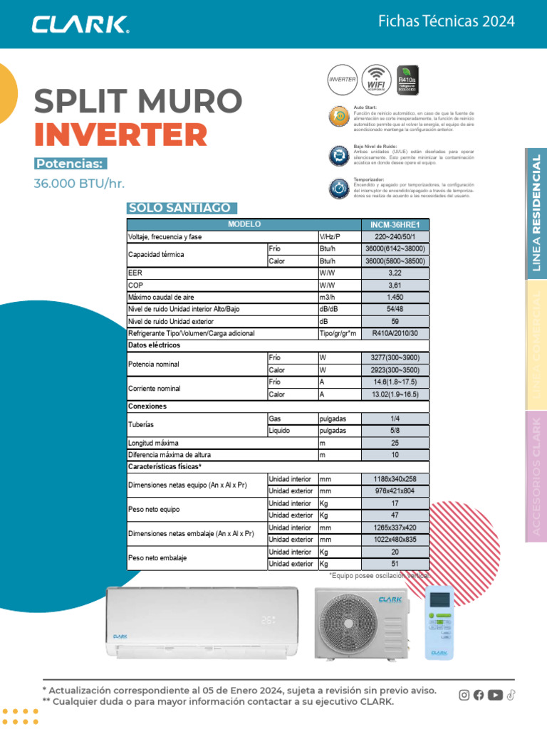 CLARK - Fichas Tecnicas 2024 Muro Inverter 36000 02 | Descargar gratis ...