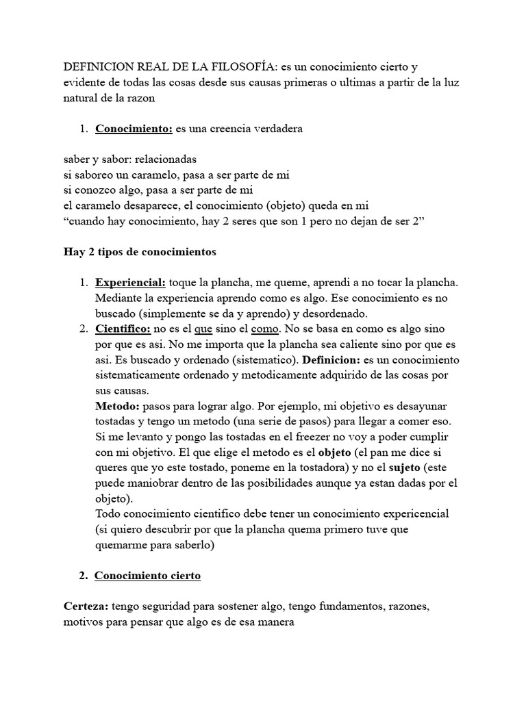 FILOSOFÍA | PDF | Conocimiento | Causalidad