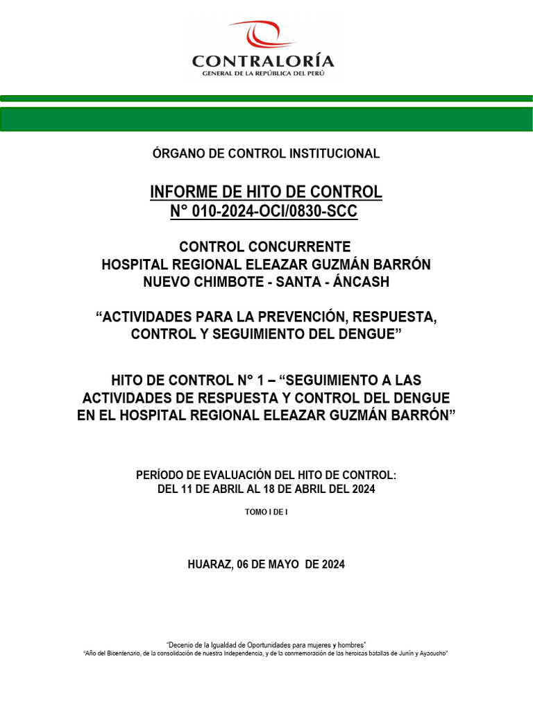 Informe de Hito de Control #010-2024-OCI/0830-SCC | PDF | Virus | Biología