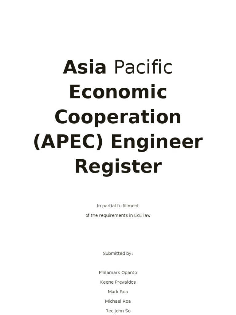 APEC Register - Project | PDF | Engineer | Asia Pacific Economic ...