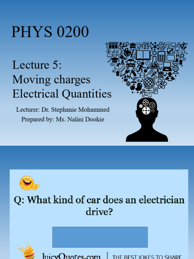 Lecture 5 Moving Charges LC | PDF | Voltage | Electric Current