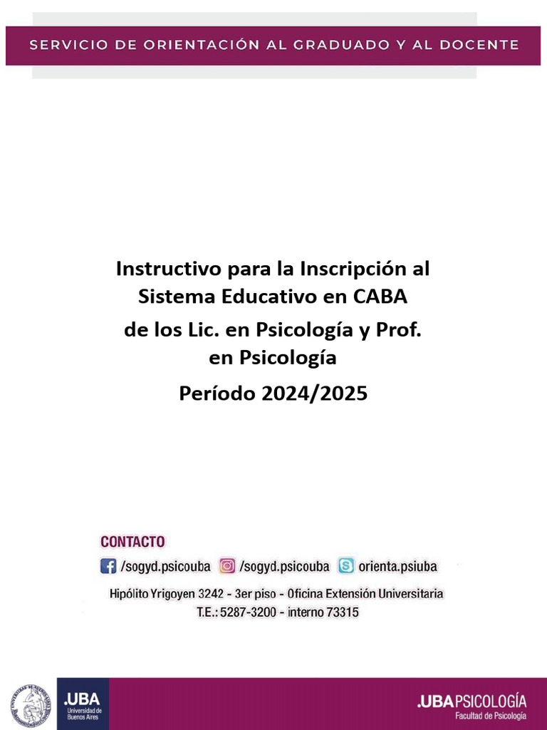 Inscripción Psicología CABA 2024/2025 | PDF | Informática | ciberespacio