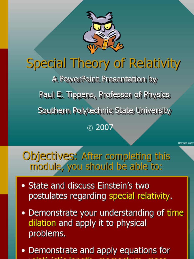 Special Theory of Relativity | PDF | Special Relativity | Physical ...