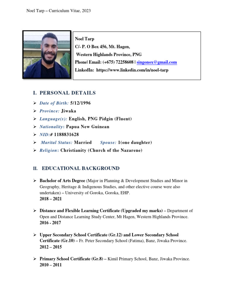 Noel Tarp Updated CV 2023 | PDF | Geographic Information System | Employment