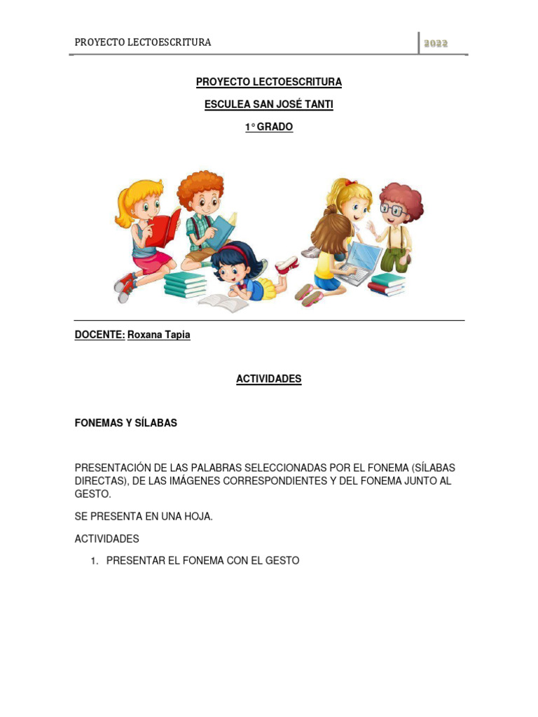 Lec Toes Cri Tura | PDF | Sílaba | Palabra