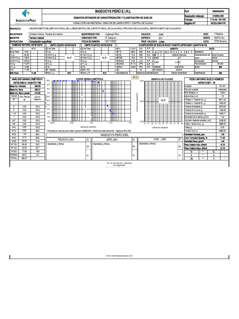 IGC-EIRL-Clasificacion-Fisca Cajamarca-Reg.0175-23 | PDF | Ingeniería ...