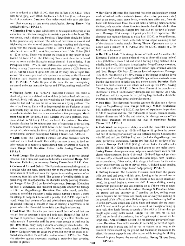 Rifts Book Base - Ocred-106-120 | Download Free PDF | Magician (Fantasy) | Armour