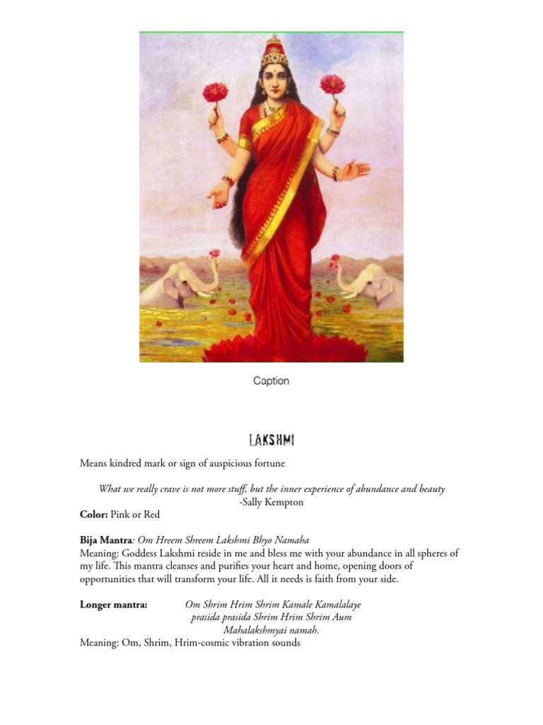 Lakshmi | PDF | Devi | Hindu Deities