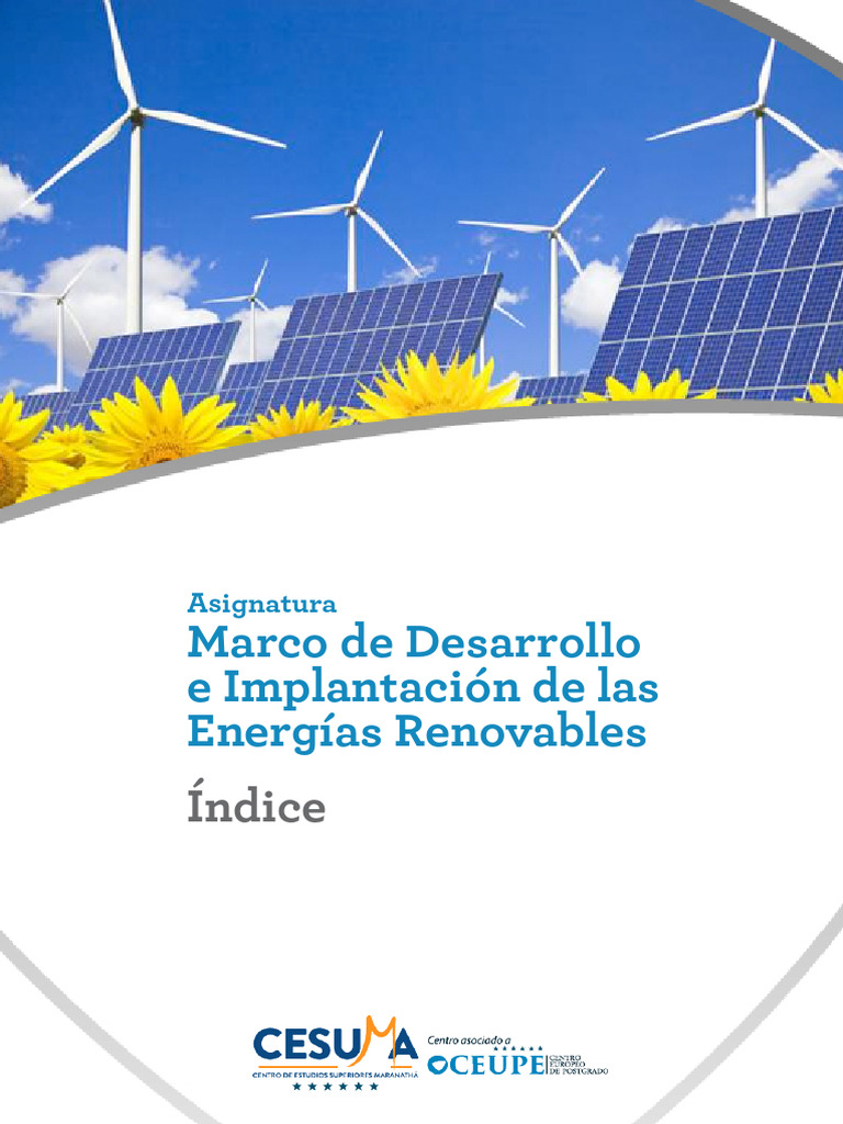 Indice de la asig_Marco de Desarrollo e Implantación de las EERR | PDF | Energía renovable ...