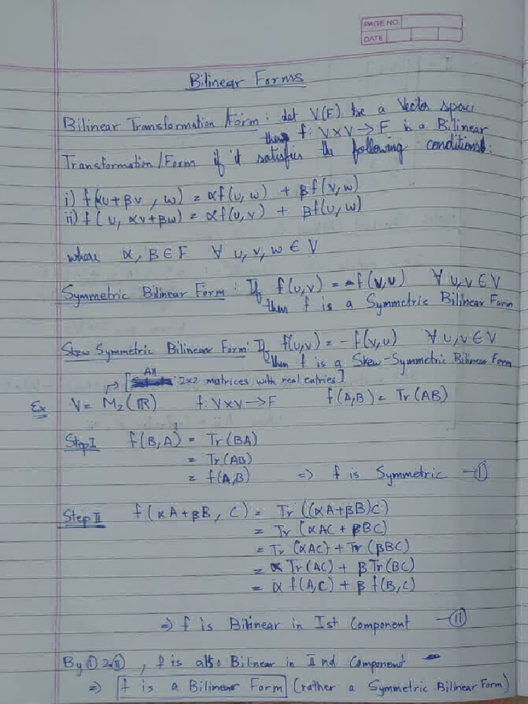 UNIT 5 Bilinear Forms | PDF