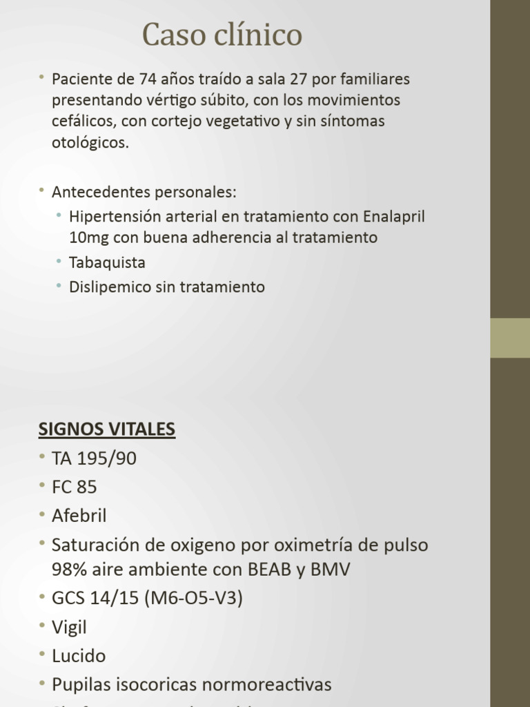 Vértigo: Diagnóstico y Tratamiento Clínico | PDF | Vértigo ...