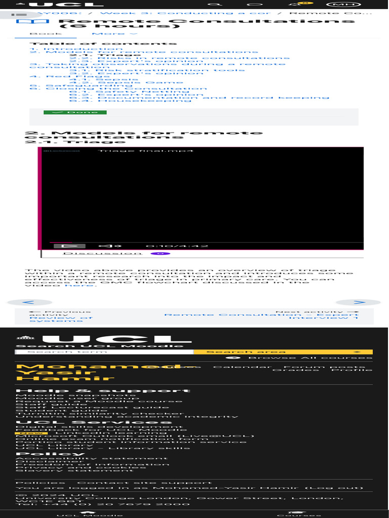 Remote Consultations (6 Hours) Triage UCL Moodle | PDF | Libraries | Software