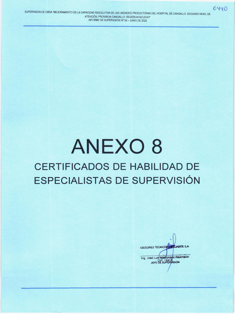Anexo 8-Certificados de Habilidad de Especialistas PDF | PDF