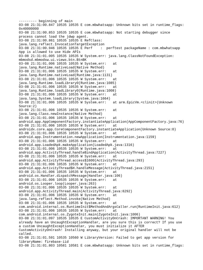 Logcat | PDF | Java (Programming Language) | Android (Operating System)