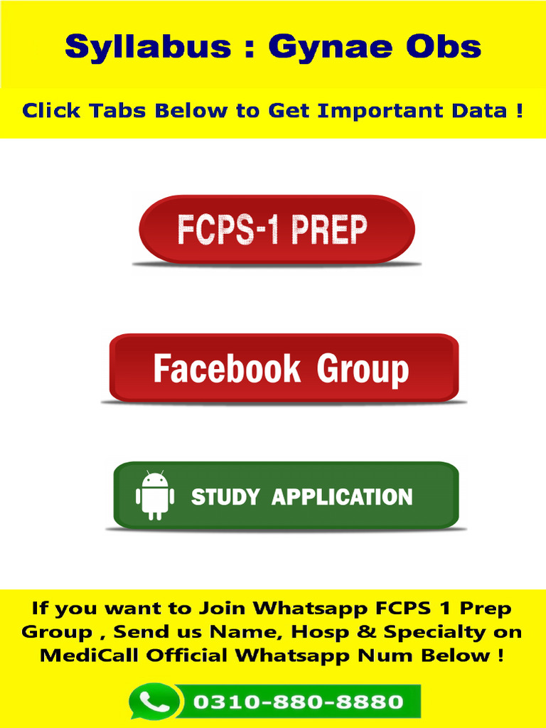 Gynae Syllabus FCPS1 | PDF