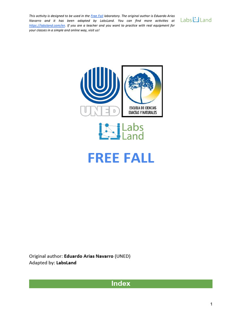 Free Fall Teachers | PDF | Acceleration | Kinematics