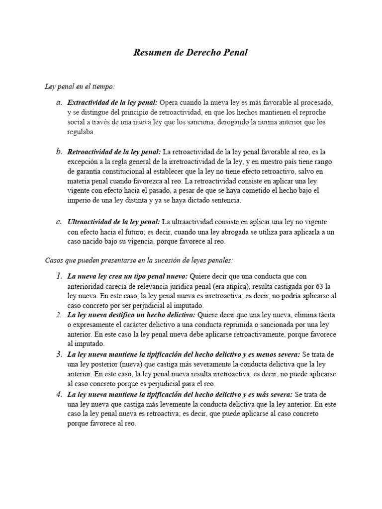 Resumen de Derecho Penal | PDF | Derecho penal | Extradición