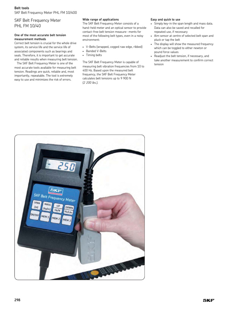SKF Belt Frequency Meter Overview | PDF | Technology & Engineering