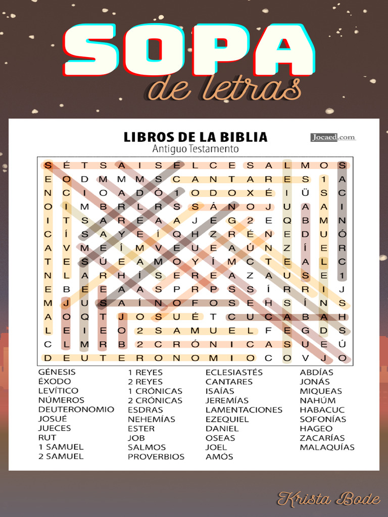 Libros De La Biblia Sopa De Letras Pdf