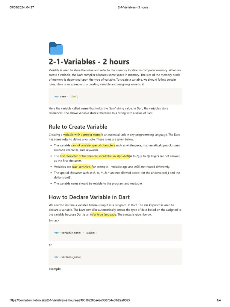 # 2-1-Variables - 2 Hours | PDF