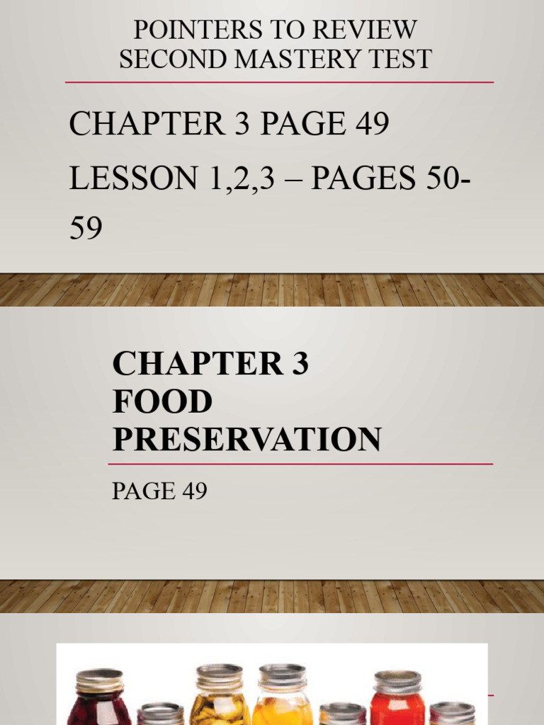 Chapter 3 Lesson1 | PDF | Foods | Food Preservation